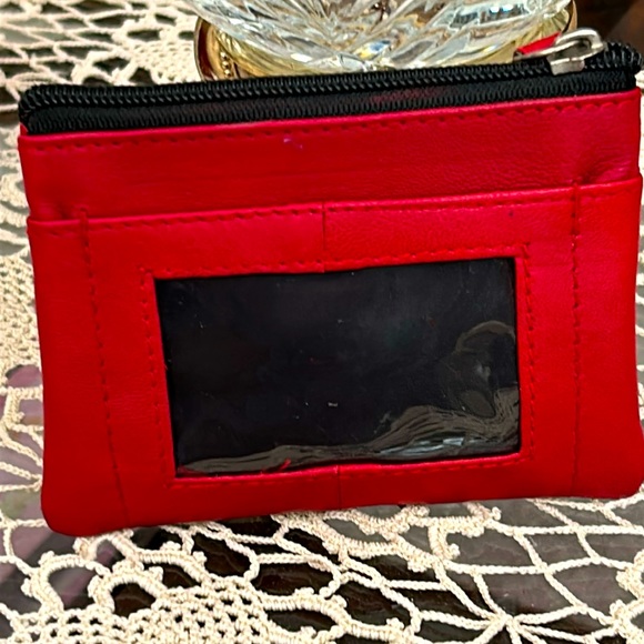 Bags | Nwot Leather Change Purse Red Soft Change Purse | Poshmark